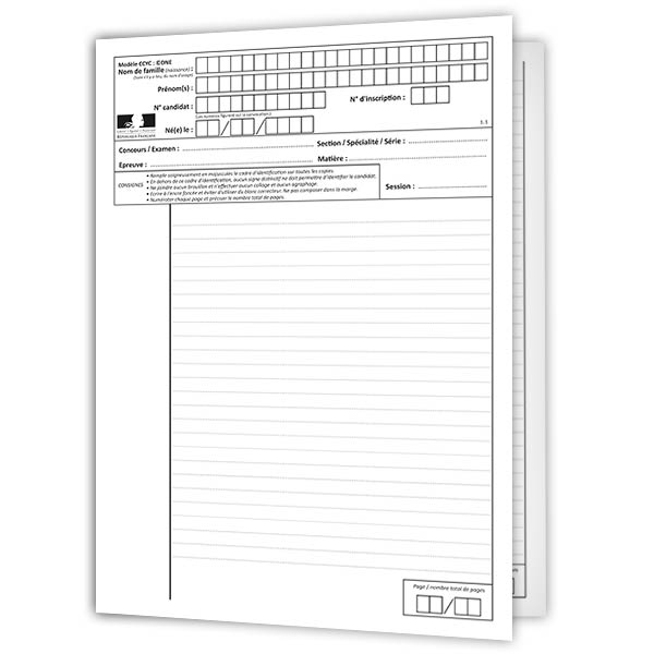 Copies d'examen doubles modèle SANTORIN - copie examen double bac ...