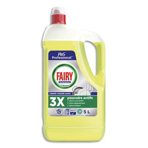 Bidon de 5 litres Liquide Vaisselle main, formule professionnelle concentrée. Parfum citron ...