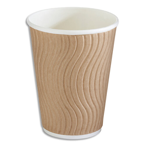 Carton 740 gobelet carton Double Paroi Kraft 30cl décor ''Wave ...