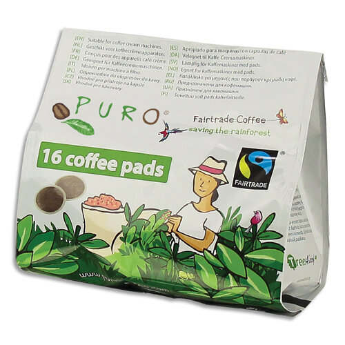 Sachet 16 dosettes souples FairTrade compatibles Senseo contenant 7g de ...