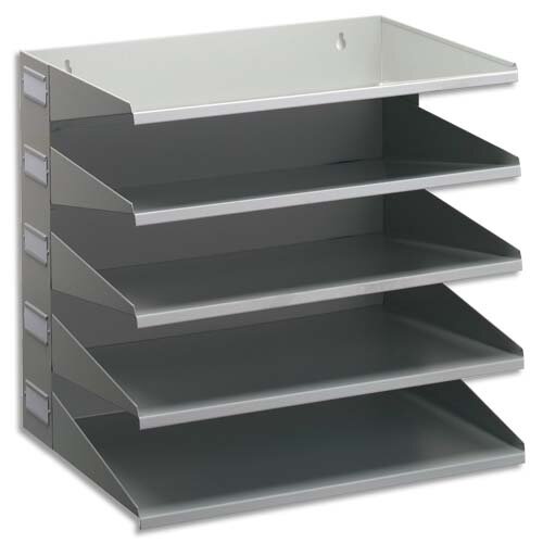 Trieur horizontal 5 compartiments en acier epoxy. Pour doc A4+. L36 x ...